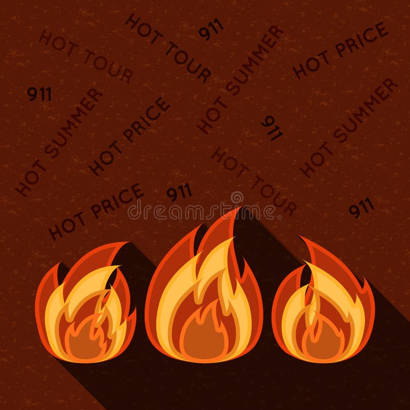 Symbol of Fire on Grunge Background Stock Vector - Illustration of ...
