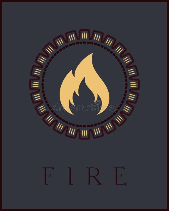 Symbol of Fire. Sign and Label Campfire. Flame Icon Vector Symbol Stock ...