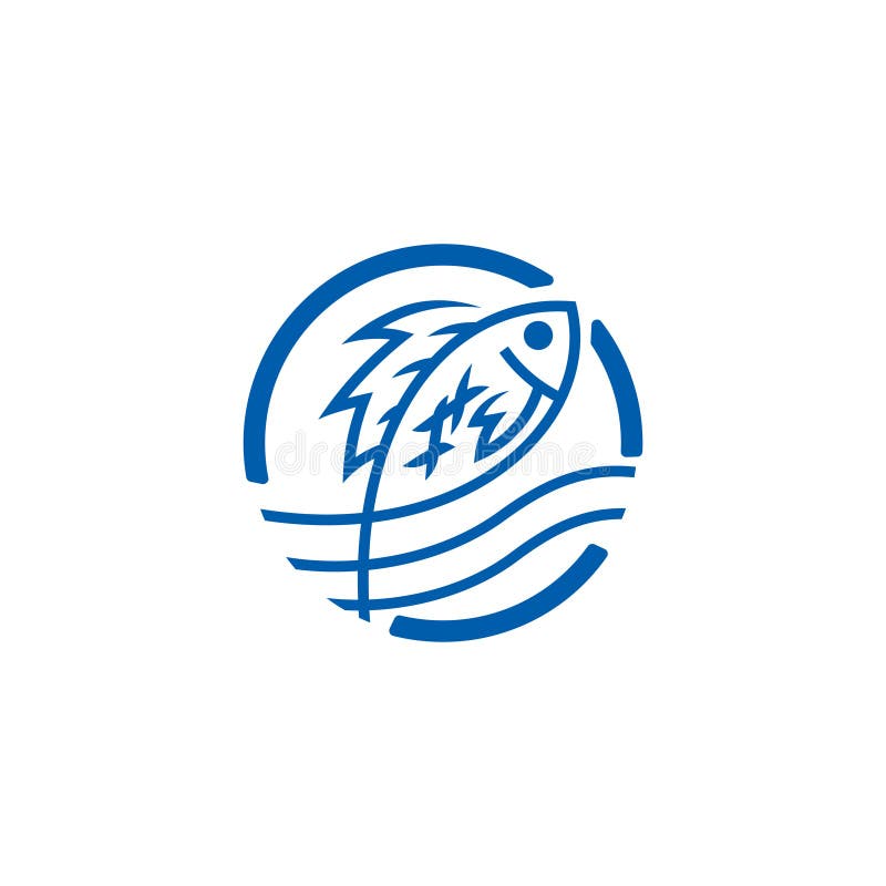 Symbol Fish Logo with Circle, Marine Life Icons Stock Vector ...