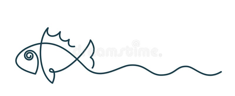 Symbol of fish with wave. stock illustration. Illustration of stylized ...