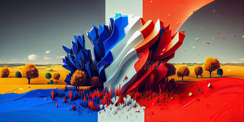 Symbol and Flag of France Concept Stock Illustration - Illustration of ...