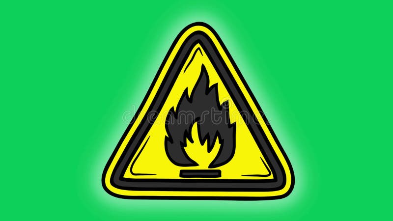 Symbol Flammable Yellow Sign Green Screen Stock Footage - Video of ...