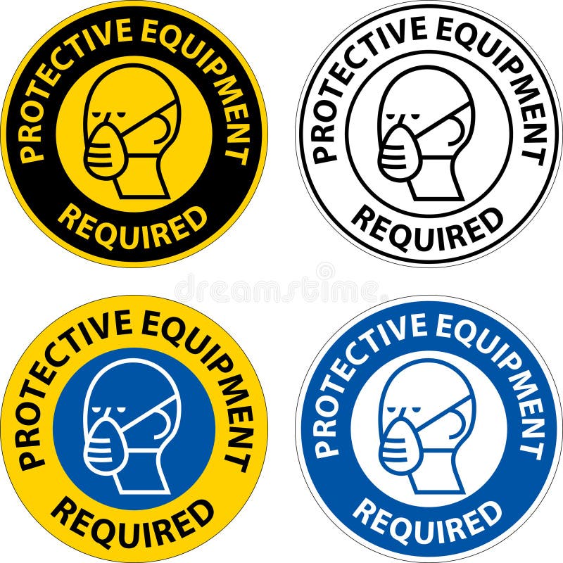Symbol Floor Sign, Protective Equipment Required Stock Vector ...