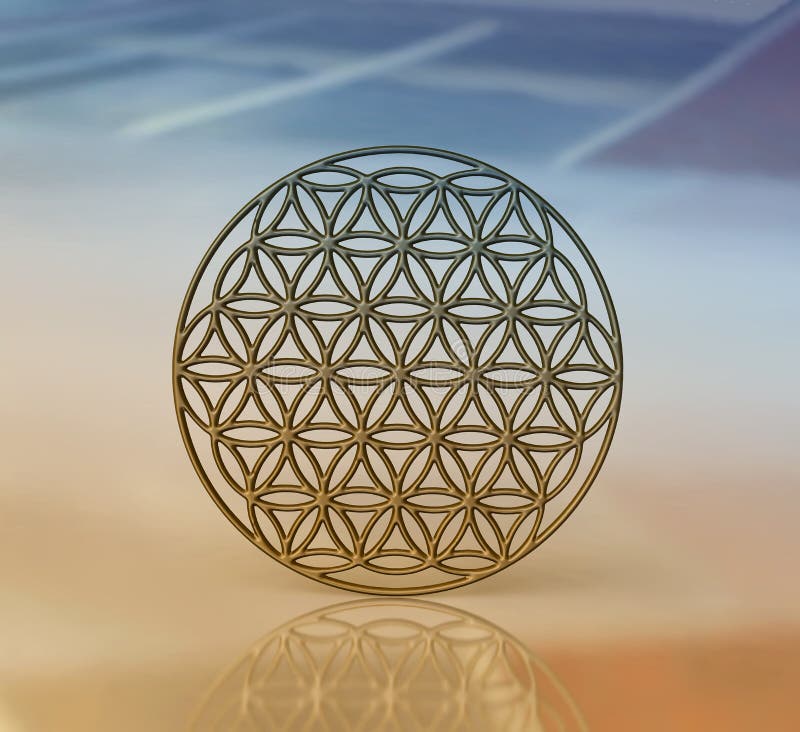 Symbol of Flower of Life, Ancient Geometrical Shape Stock Illustration ...
