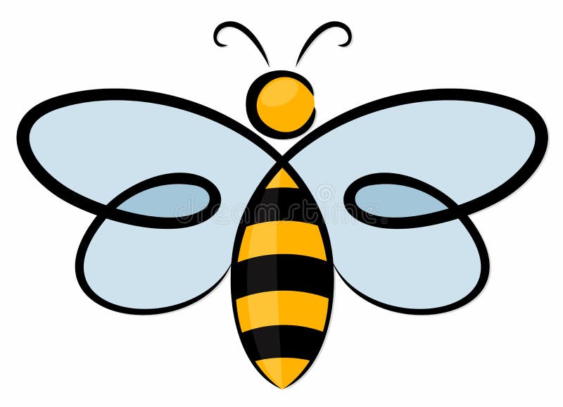 Symbol of flying bee. stock vector. Illustration of honey - 145540339