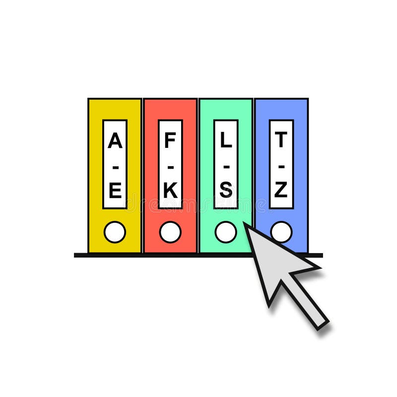 Symbol of Folders with Computer Mouse Arrow Stock Illustration ...