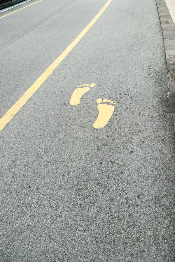 Symbol Foot Walk Lane on Road Stock Image - Image of country, print ...