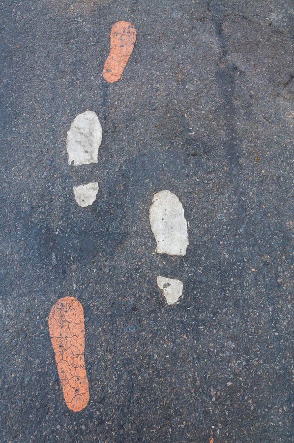 Symbol of Foot Walk Lane on Road Track Stock Image - Image of dirty ...