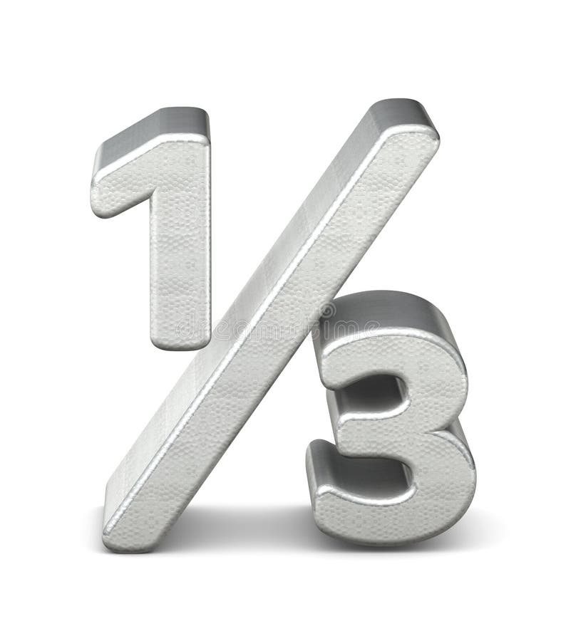 Symbol Fraction 1/3 Silver Structure 3d Stock Illustration ...