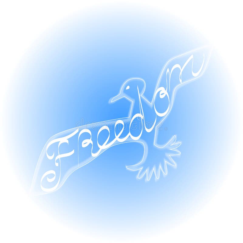 Symbol of Freedom. Seagull in the Blue Sky. Vector Image Stock Vector ...