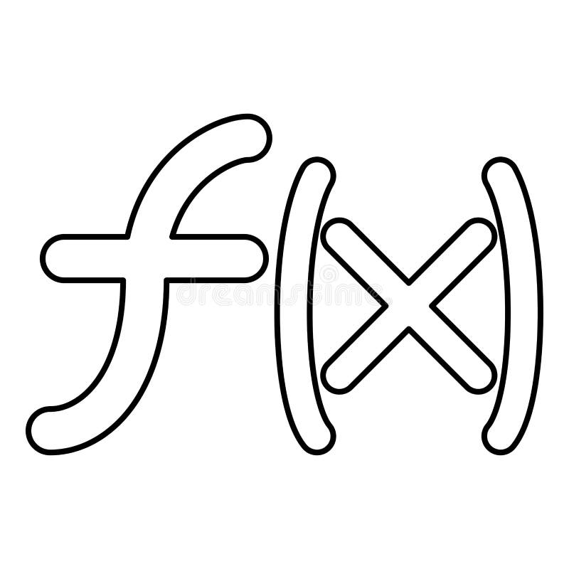 Symbol Function Icon Set White Color Illustration Flat Style Simple ...