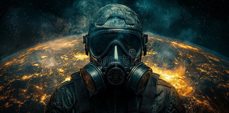 The Symbol of a Gas Mask Highlights the Effects of Climate Change and ...