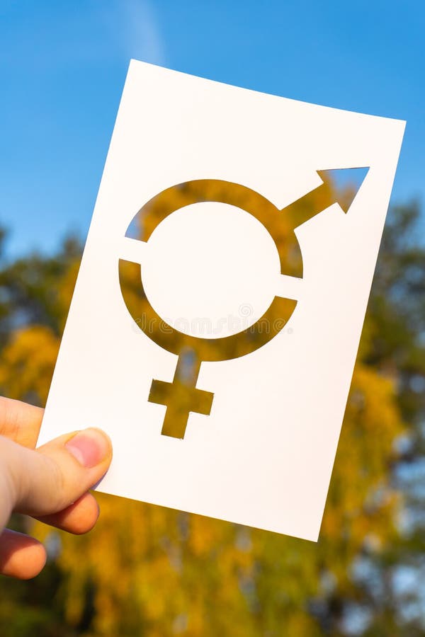 Symbol of Gender Equality on the Background of Autumn Trees Stock Photo ...