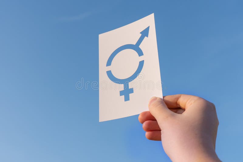 Symbol of Gender Equality on the Blue Sky Stock Photo - Image of drawn ...