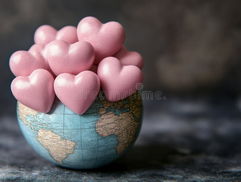 A Symbol of Global Connection, Represented by Hearts, Denoting Love and ...