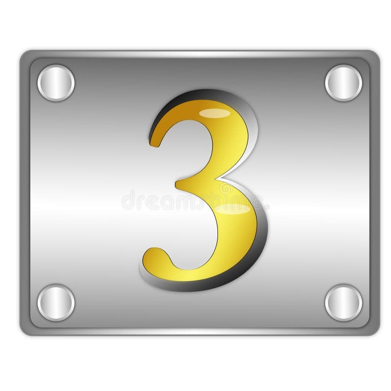 Symbol of Gold Number Three Template. Stock Illustration - Illustration ...