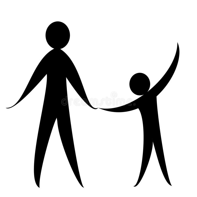 Symbol of the Grown Man and Child Stock Illustration - Illustration of ...