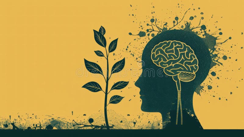 Symbol of Growth Mindset with a Light Bulb and Organic Elements for ...