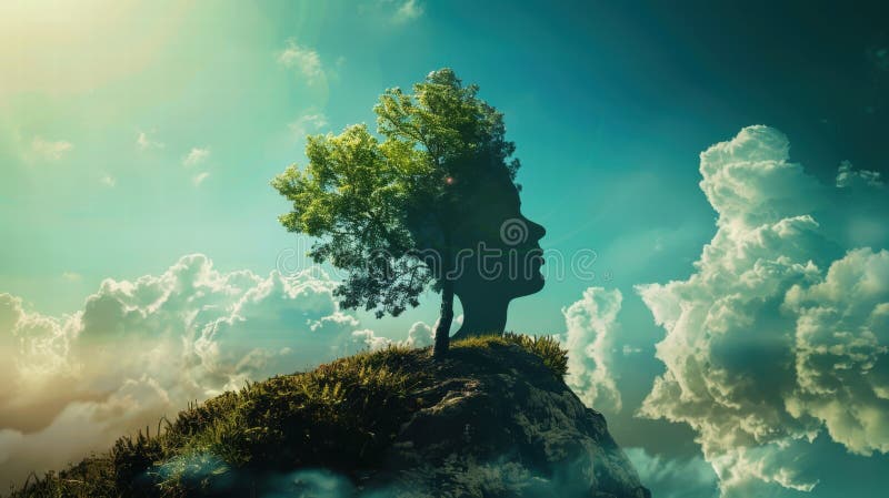 Symbol of Growth Mindset with a Light Bulb and Organic Elements for ...