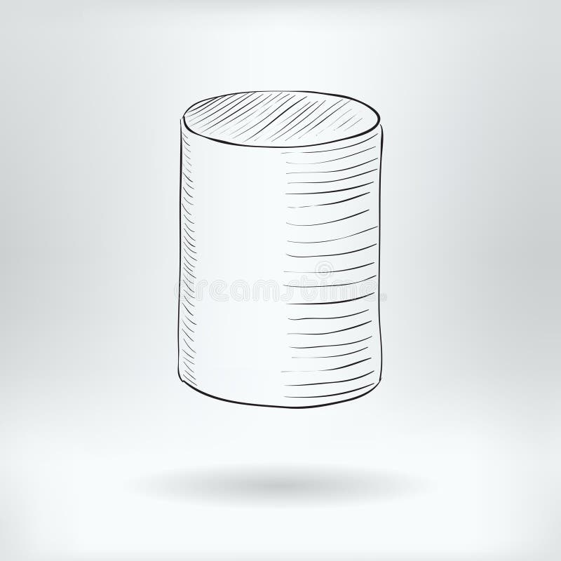 Symbol of Hand Drawn Cylinder - Cylinder Icon Concept Vector ...