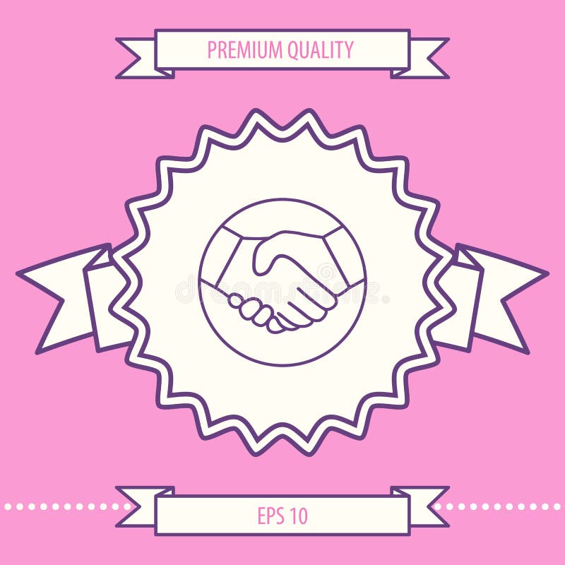 Symbol of Handshake in Circle. Line Icon. Graphic Elements for Your ...