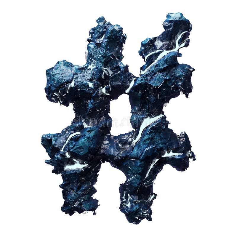 Symbol Hash Made of Leather. 3D Render Font with Skin Texture on White ...