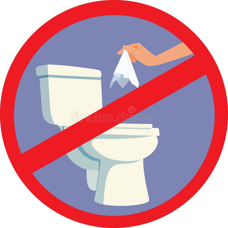 Warning for Not Throwing Wet Wipes in Toilet Vector Icon Stock Vector ...