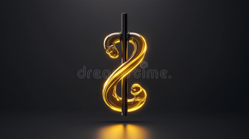 Symbol of Healing Represented by the Black Rod of Asclepius with a ...