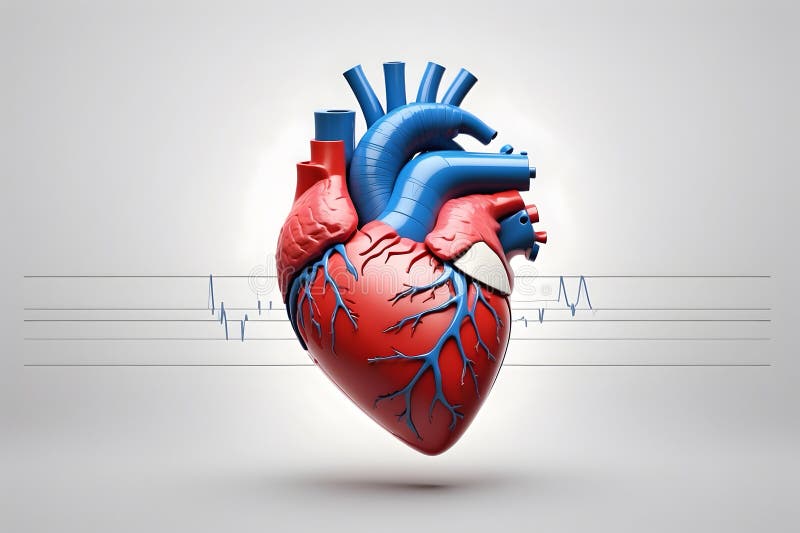 A Symbol of Heart with an ECG Wave with an Isolated Background Stock ...