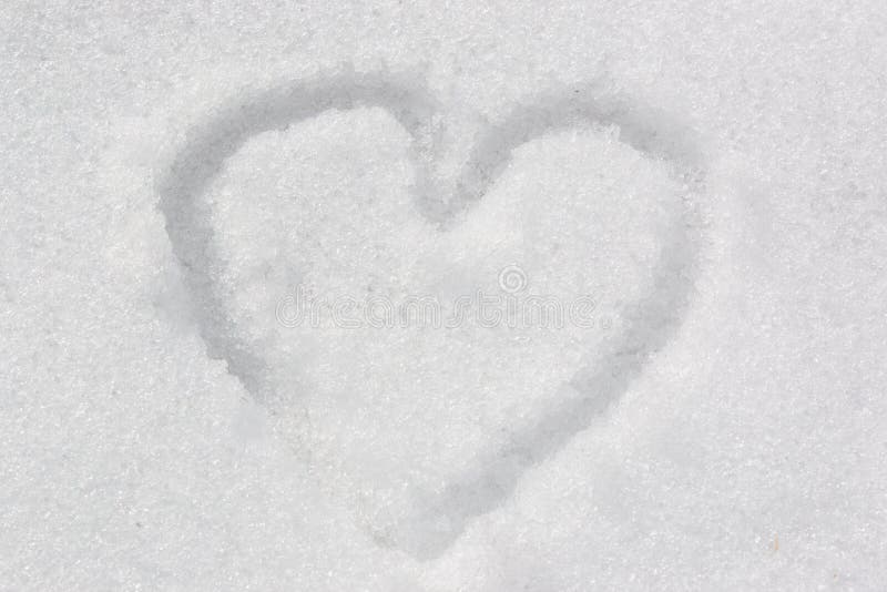Symbol of the Heart, Painted on the Fresh White Snow Stock Image ...