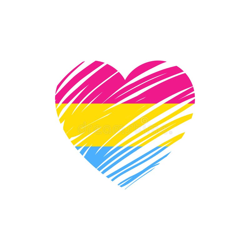 Symbol Heart With Pansexuality Flag Lgbt Pride Stock Vector