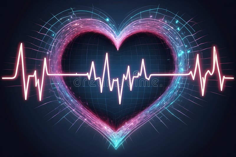 A Symbol of Heart with a Simple ECG Wave with Isolated Background Stock ...