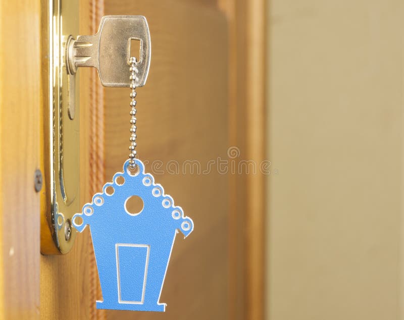 A Key in a Lock with House Icon on it Stock Image - Image of icon, ring ...