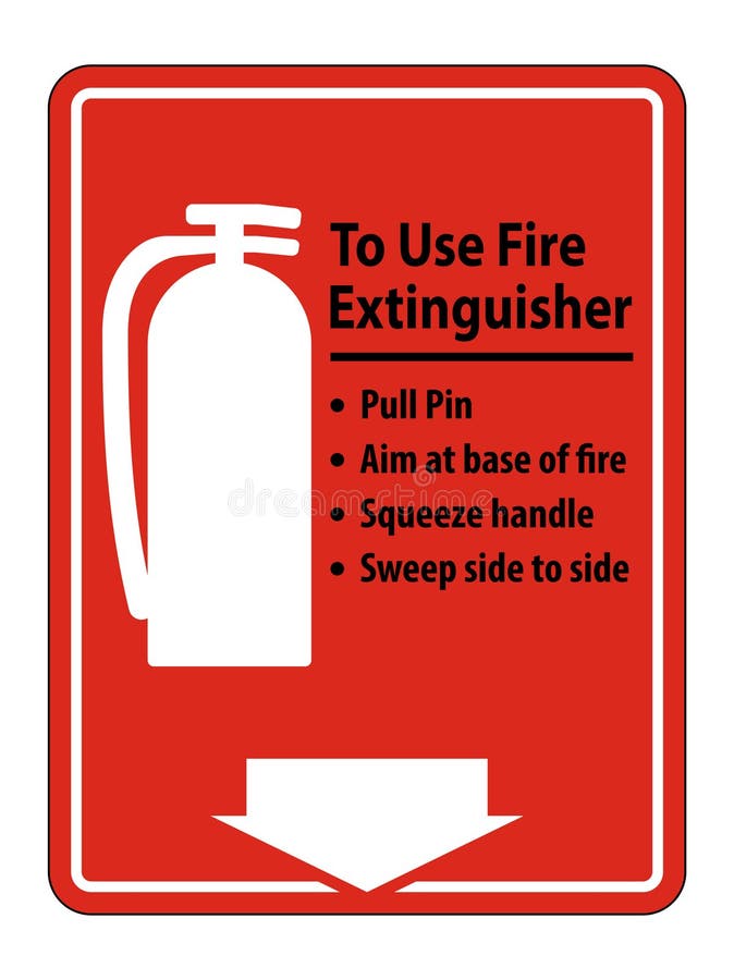 Symbol How To Use Fire Extinguisher Sign Isolate on White Background ...