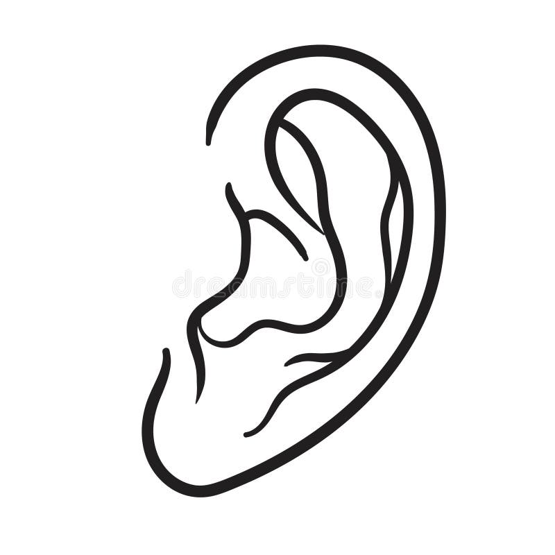 Symbol Human Ear Doodle Illustration Stock Illustration - Illustration ...