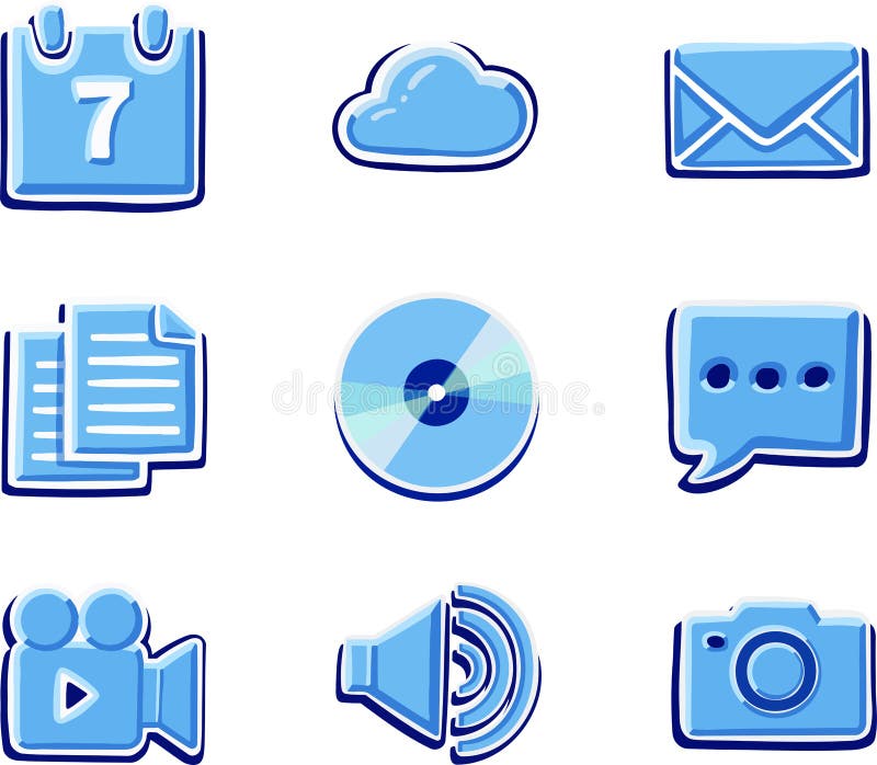 Symbol Icon Vector Cyan Blue Letter Email Sms Stock Vector ...