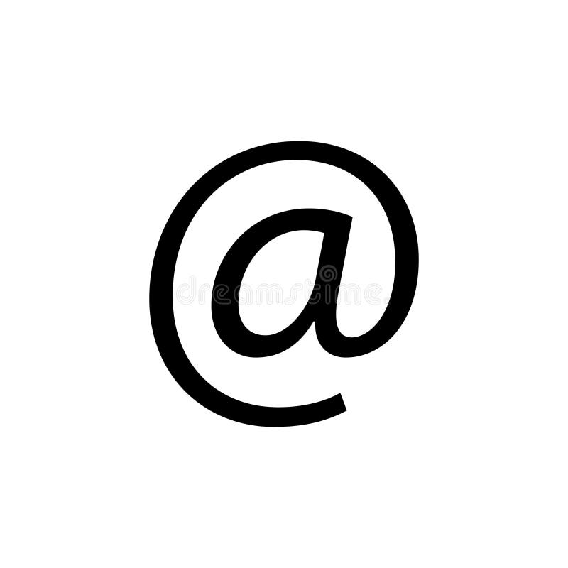 At Symbol Icon. Vector Email Mark. Black Typographic Character ...