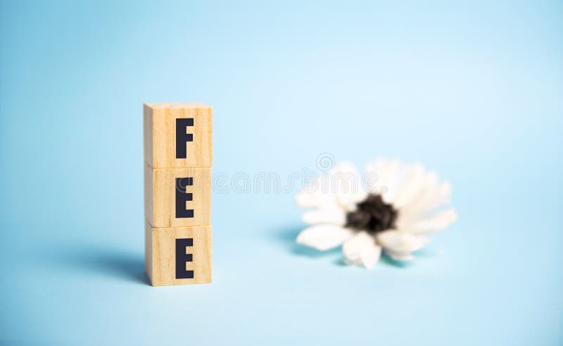 Symbol for Increasing or Decreasing Fees. Dice Form the Word FEE Stock ...
