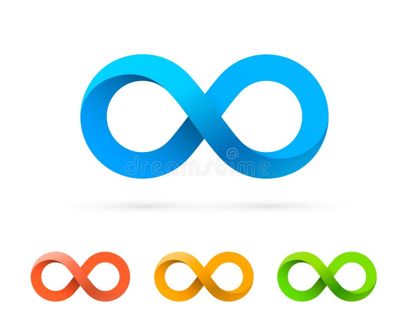 Symbol of Infinity Art Info, Color Set Collection. Stock Vector ...