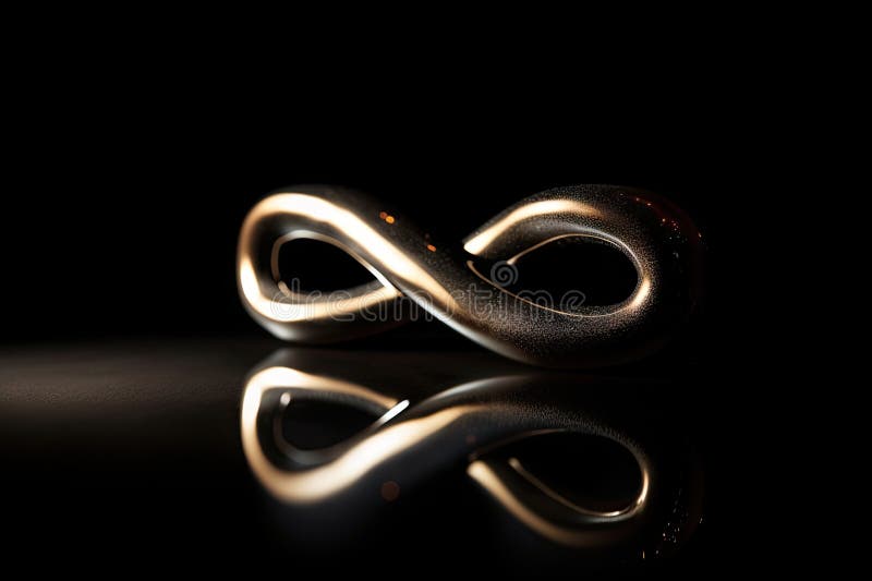 Symbol of Infinity on Black Background, with Dramatic Lighting Stock ...