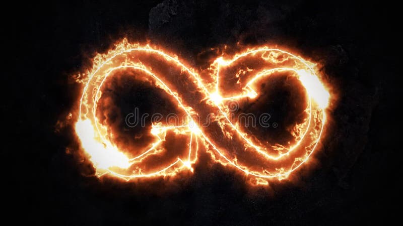 The Symbol of Infinity Glows in the Fire. Infinity 37 Stock Video ...