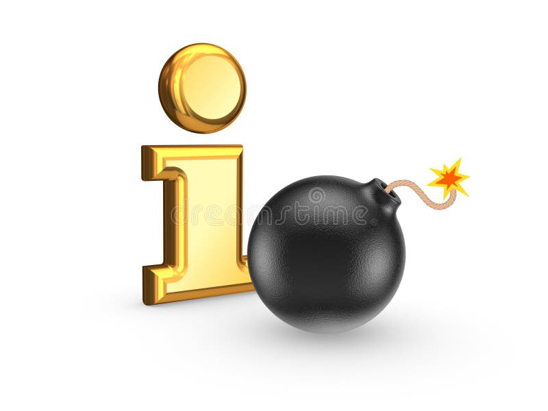 Symbol of Info and Black Bomb. Stock Illustration - Illustration of ...