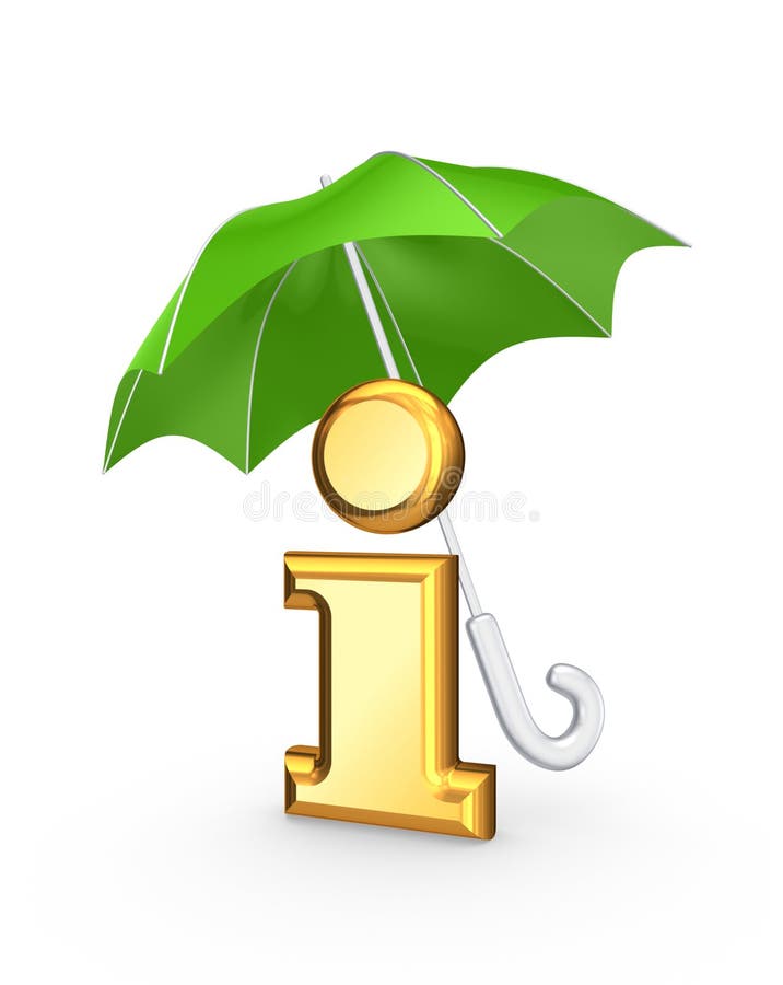 Symbol of Info Under Green Umbrella. Stock Image - Image of rescue ...