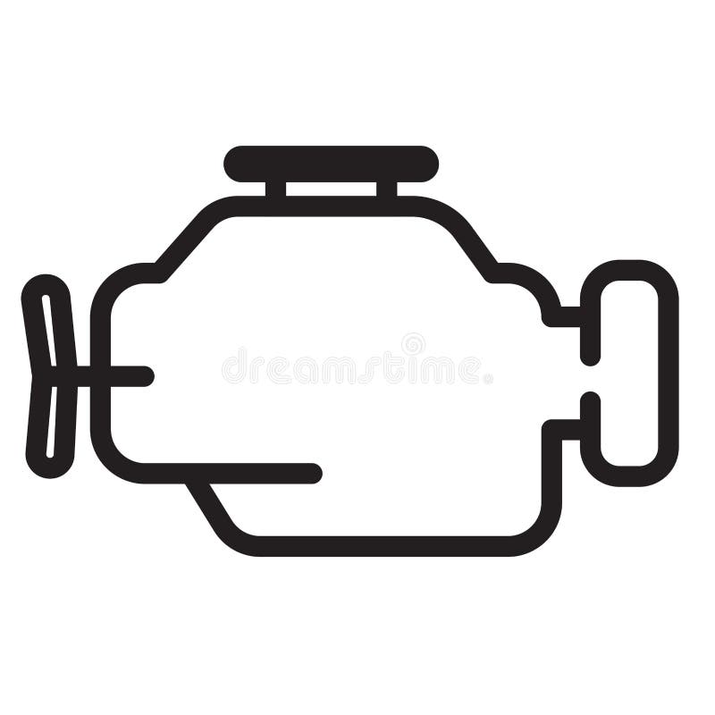 Symbol of Internal Combustion Engine Simple Thin Line Vector Stock ...