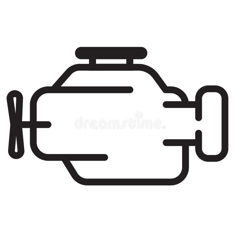 Symbol of Internal Combustion Engine Simple Thin Line Vector Stock ...