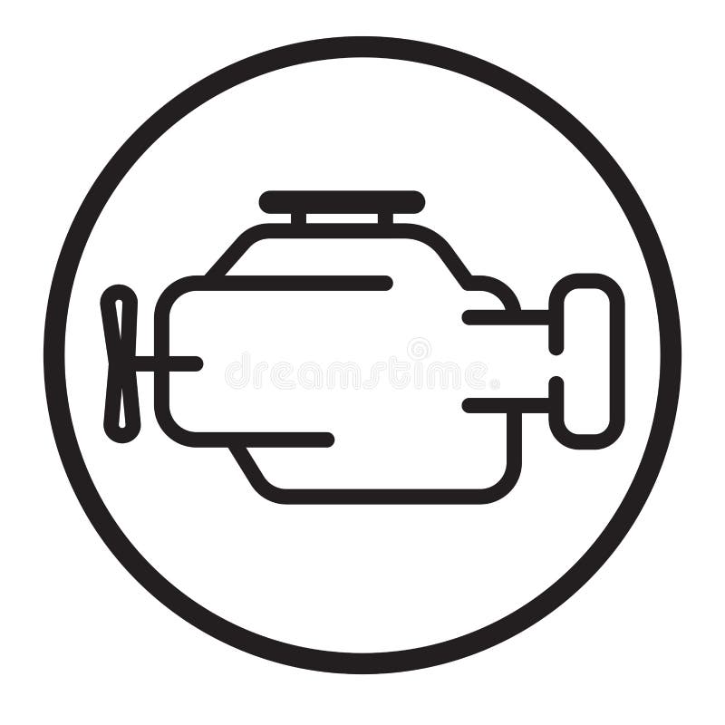 Symbol of Internal Combustion Engine Simple Thin Line Vector Stock ...