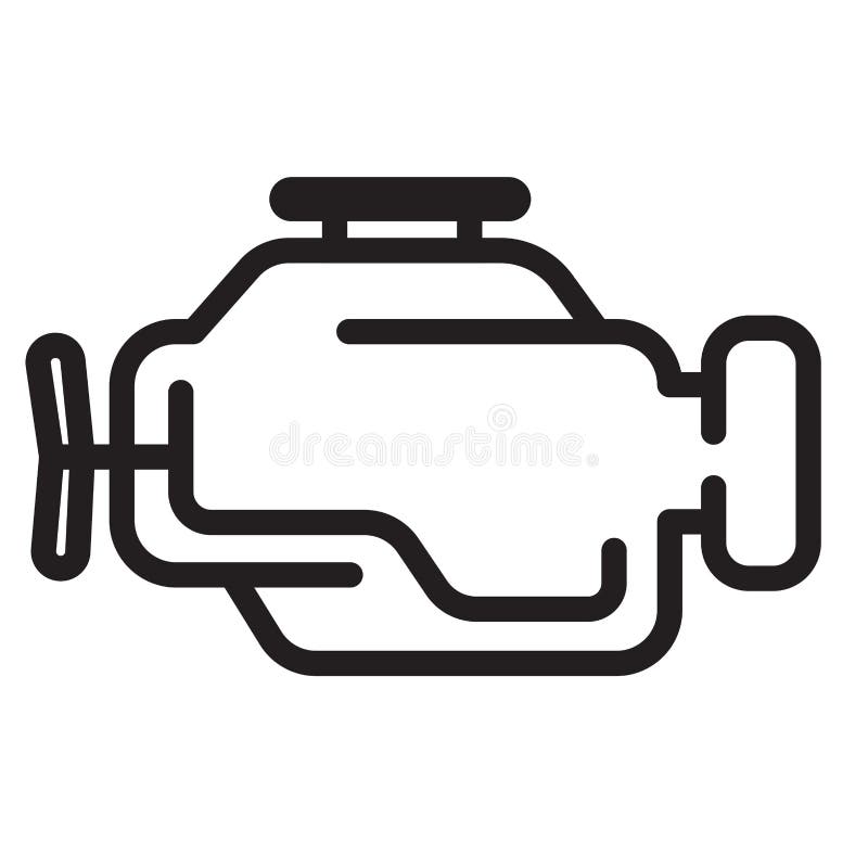 Car Internal Combustion Engine Line Icon Stock Vector - Illustration of ...