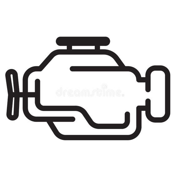 Symbol of Internal Combustion Engine Simple Thin Line Vector Stock ...