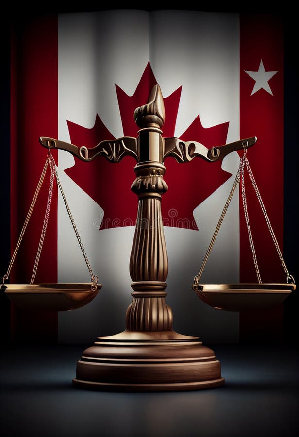 Symbol of Justice on the Background of the Flag of Canada. AI Generated ...