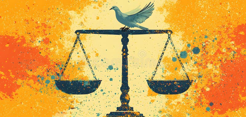 A Symbol of Justice: the Balanced Scales with a Dove Representing Peace ...